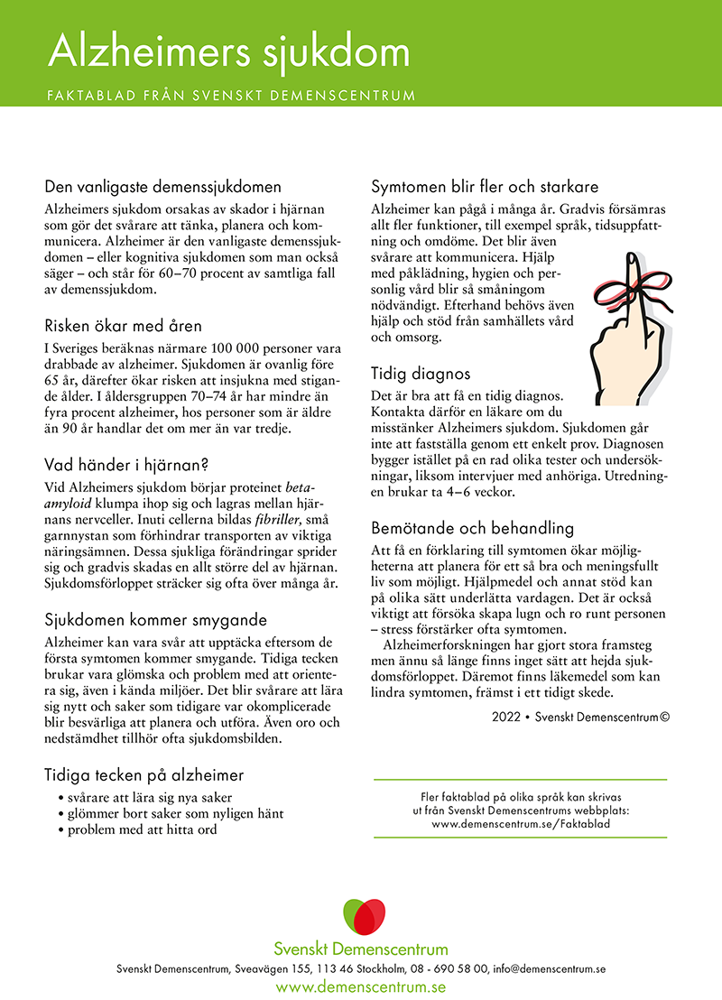Faktablad på olika språk | Demenscentrum